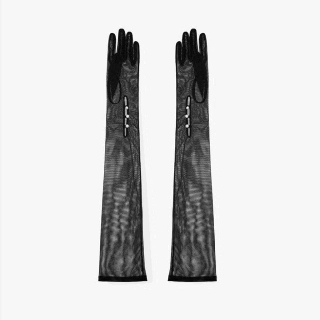 Handcrafted French Nylon Hosiery Opera Glove | 19" | Seymoure Gloves